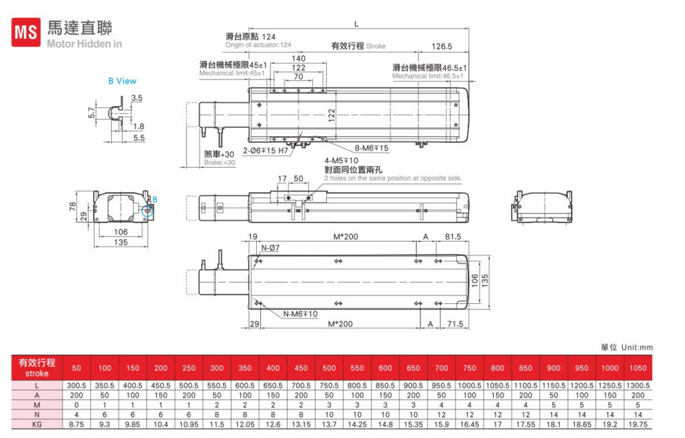 AS135-4P单轴 大至Dazzle半封闭模组滑台 - 中炫大至Dazzle 直线模组滑台 直线电机 伺服电缸 地轨源头厂家非标定制